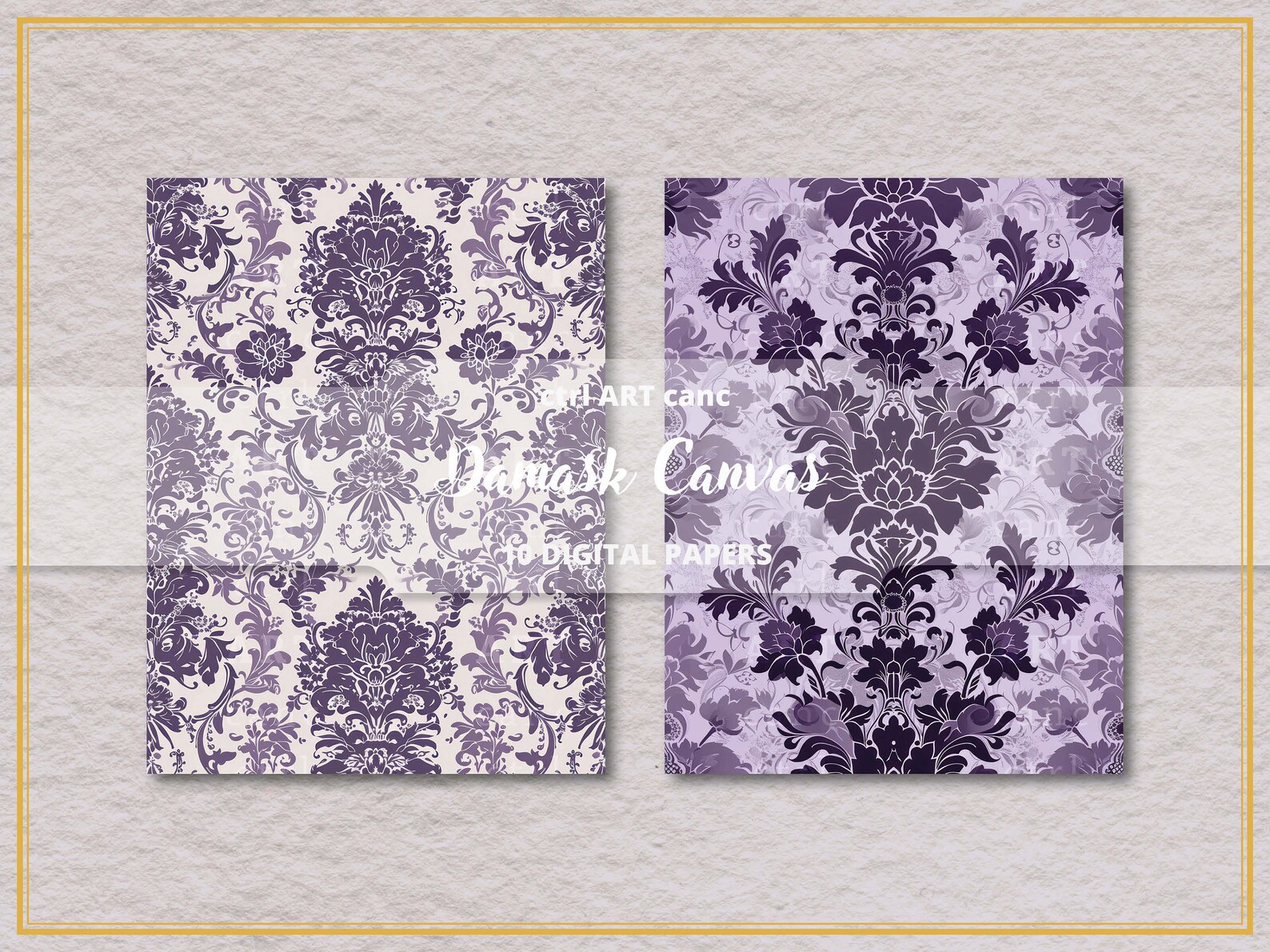 Purple Damask Digital Paper: Scrapbook & Journal Kit (digital Download ...