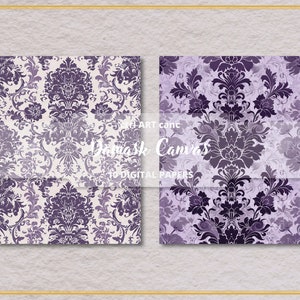 Purple Damask Digital Paper: Scrapbook & Journal Kit (digital Download ...