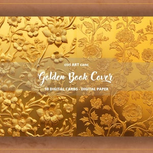 Gold Book Cover Printable Gold Paper Decor Printable Golden Digital ...