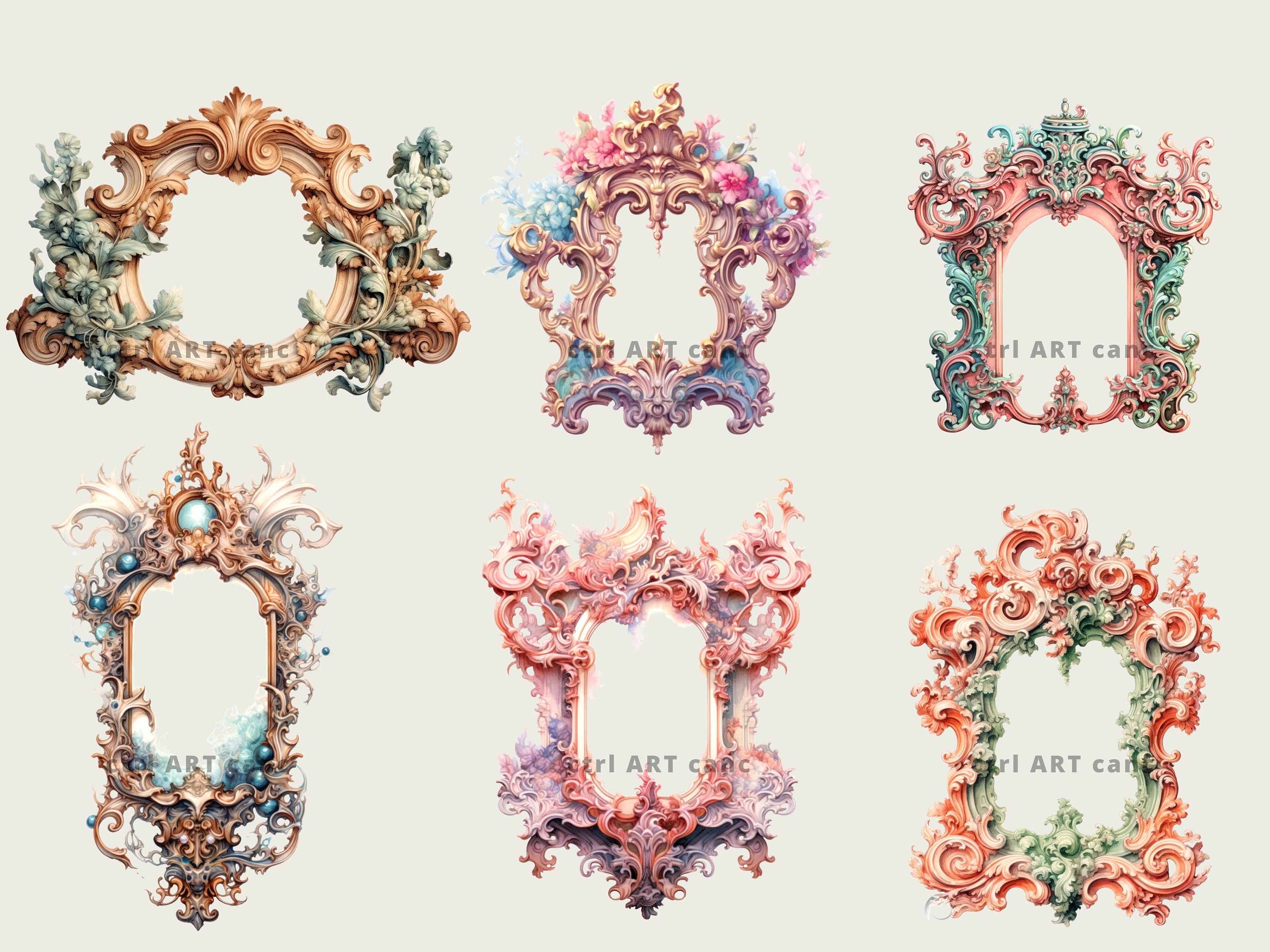 30 Rococo Frame Clipart Magical Frame Whimsical Frame Wicca - Etsy ...