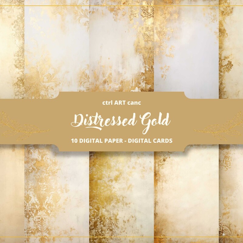 Gold Scrapbook Paper - Etsy