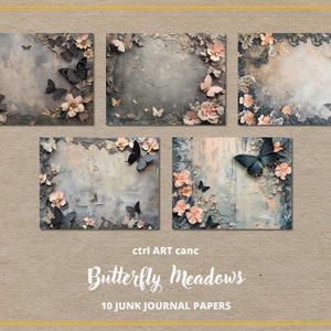 Butterfly Junk Journal Kit Butterfly Scrapbook Kit Butterflies Digital ...