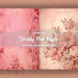 Shabby Pink Printable Paper for Journal Tattered Paper for Journal Kit Printable Journal Pages ...