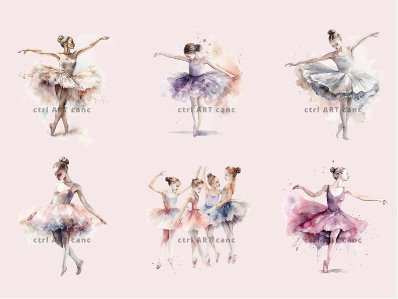 30 Ballerina Watercolor Clipart Dance Clipart Dance Print - Etsy