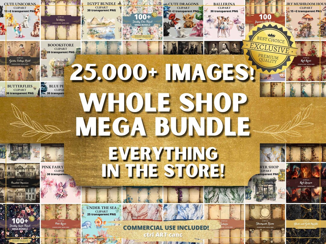Mega Bundle: 25,000+ Digital Paper & Clipart Images (commercial Use) - Etsy