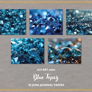 Blue Diamond Digital Paper Kit Blue Printable Paper Junk Journal Kit ...