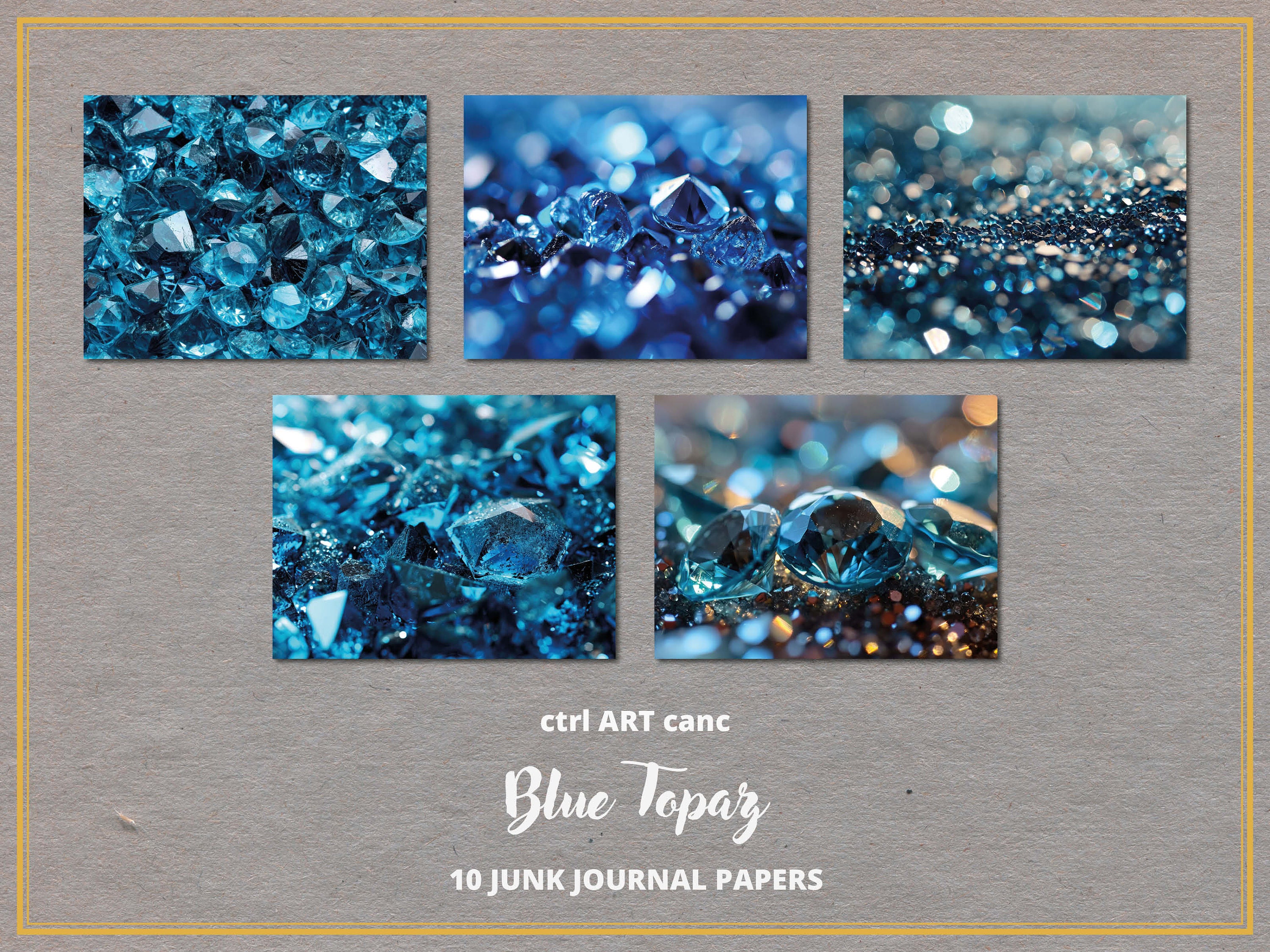 Blue Diamond Digital Paper Kit Blue Printable Paper Junk Journal Kit ...