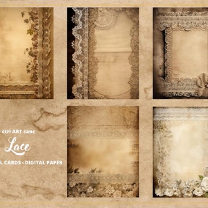10 Lace Junk Journal, Ephemera, Lace Decoration Digital Paper, Journal ...