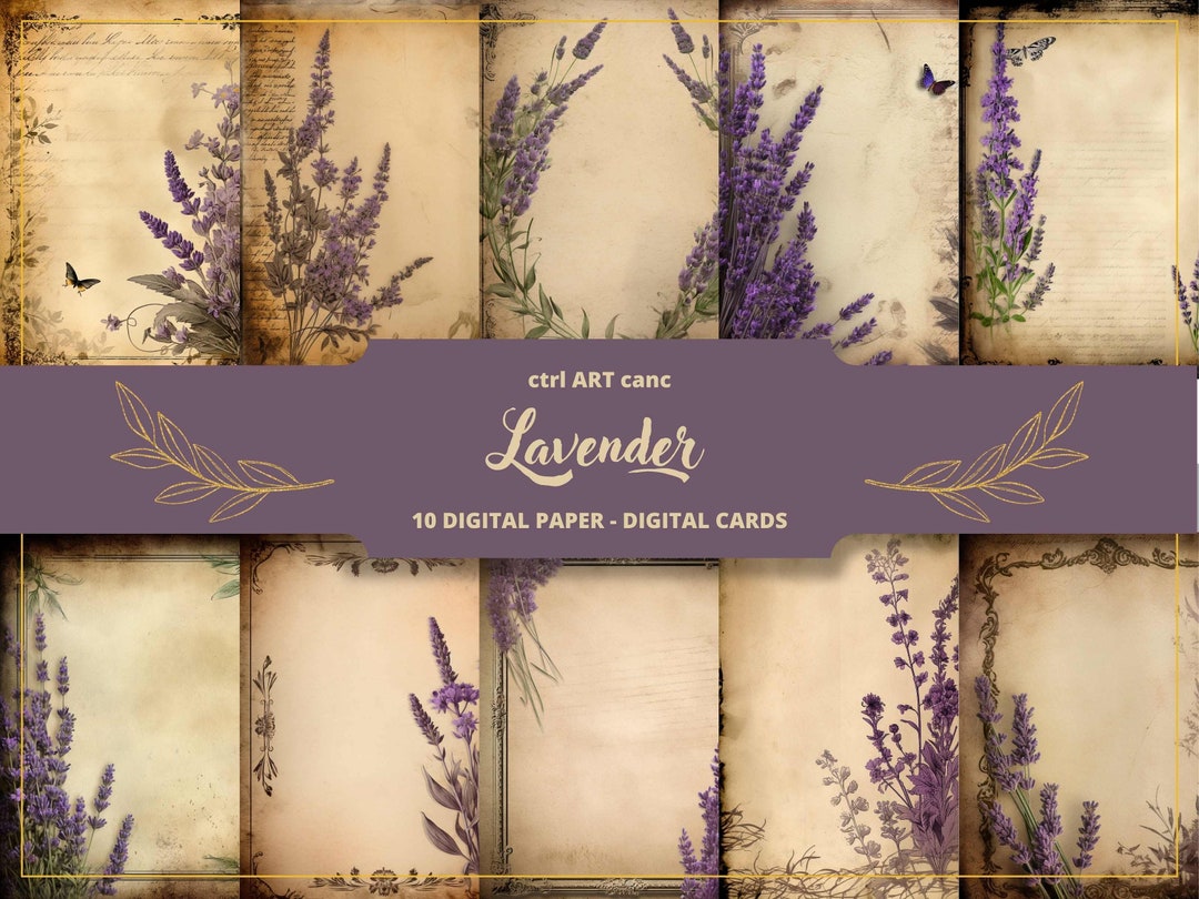 10 Lavender Printable Paper, Lavender Digital Paper, Lavender, Junk ...