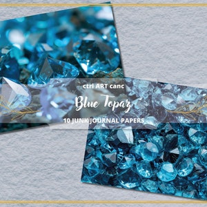 Blue Diamond Digital Paper Kit Blue Printable Paper Junk Journal Kit ...