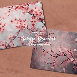Sakura Journal Kit Cherry Blossoms Scrapbook Paper Japanese Printable ...
