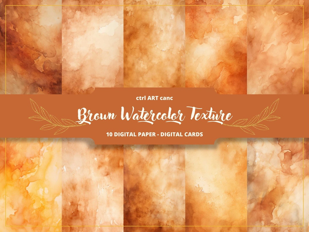Brown Watercolor Texture Digital Paper: Junk Journal Kit (digital ...