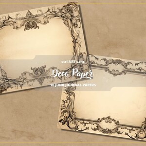 Vintage Paper Frame Junk Journal Paper Scrapbook Paper Floral Frame ...