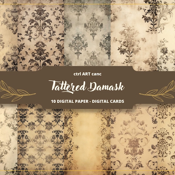 Damask Digital Paper - Etsy