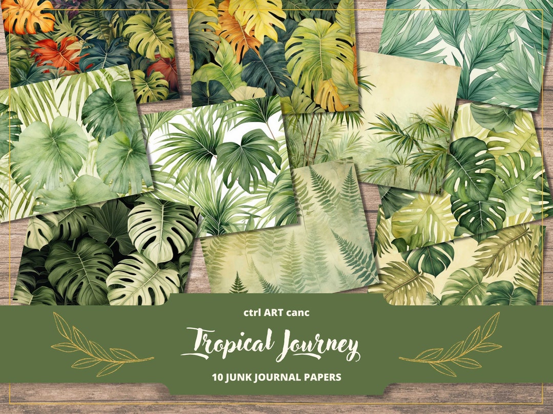 Tropical Journal Page Plants Paper Travel Journal Paper Printable ...