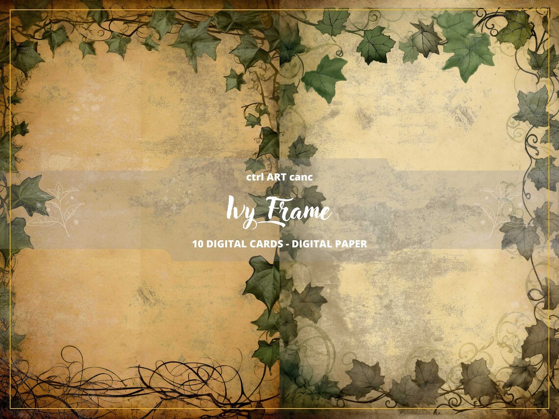 10 Ivy Digital Paper Old Paper Ivy Frame Ivy Digital Paper - Etsy Australia