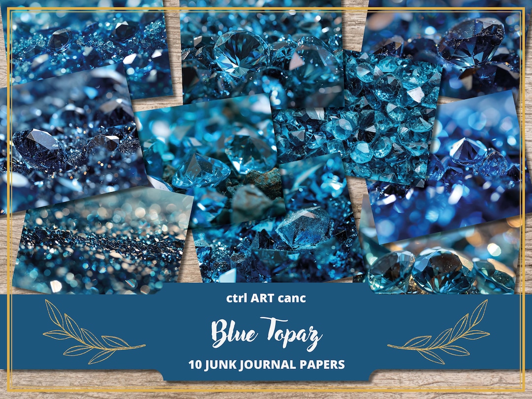 Blue Diamond Digital Paper Kit Blue Printable Paper Junk Journal Kit ...