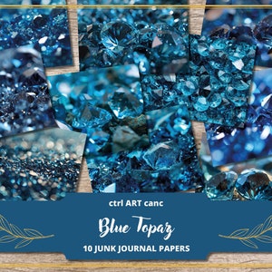 Blue Diamond Digital Paper Kit Blue Printable Paper Junk Journal Kit ...