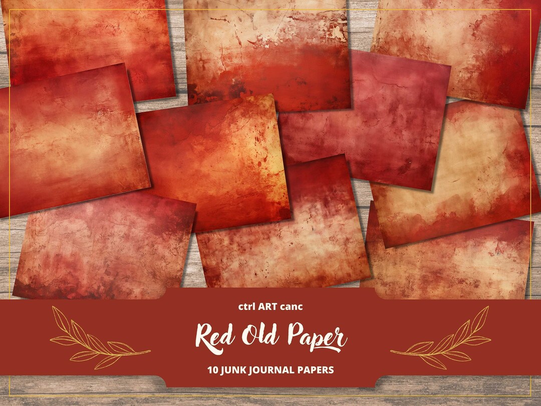 Red Old Paper Background Stained Paper Wallpaper Junk Journal Paper ...