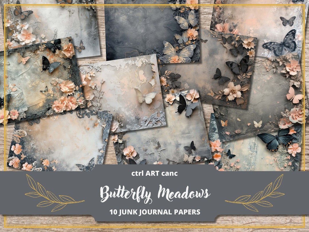 Butterfly Junk Journal Kit Butterfly Scrapbook Kit Butterflies Digital ...