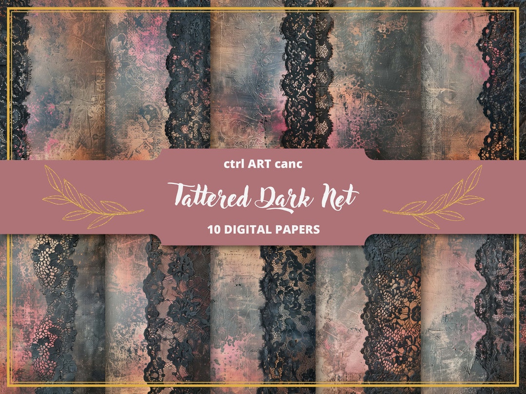 Black Pink Lace Digital Paper: Junk Journal Kit (printable) - Etsy