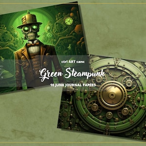 Steampunk Background Green Steampunk Digital Paper Instant Download ...