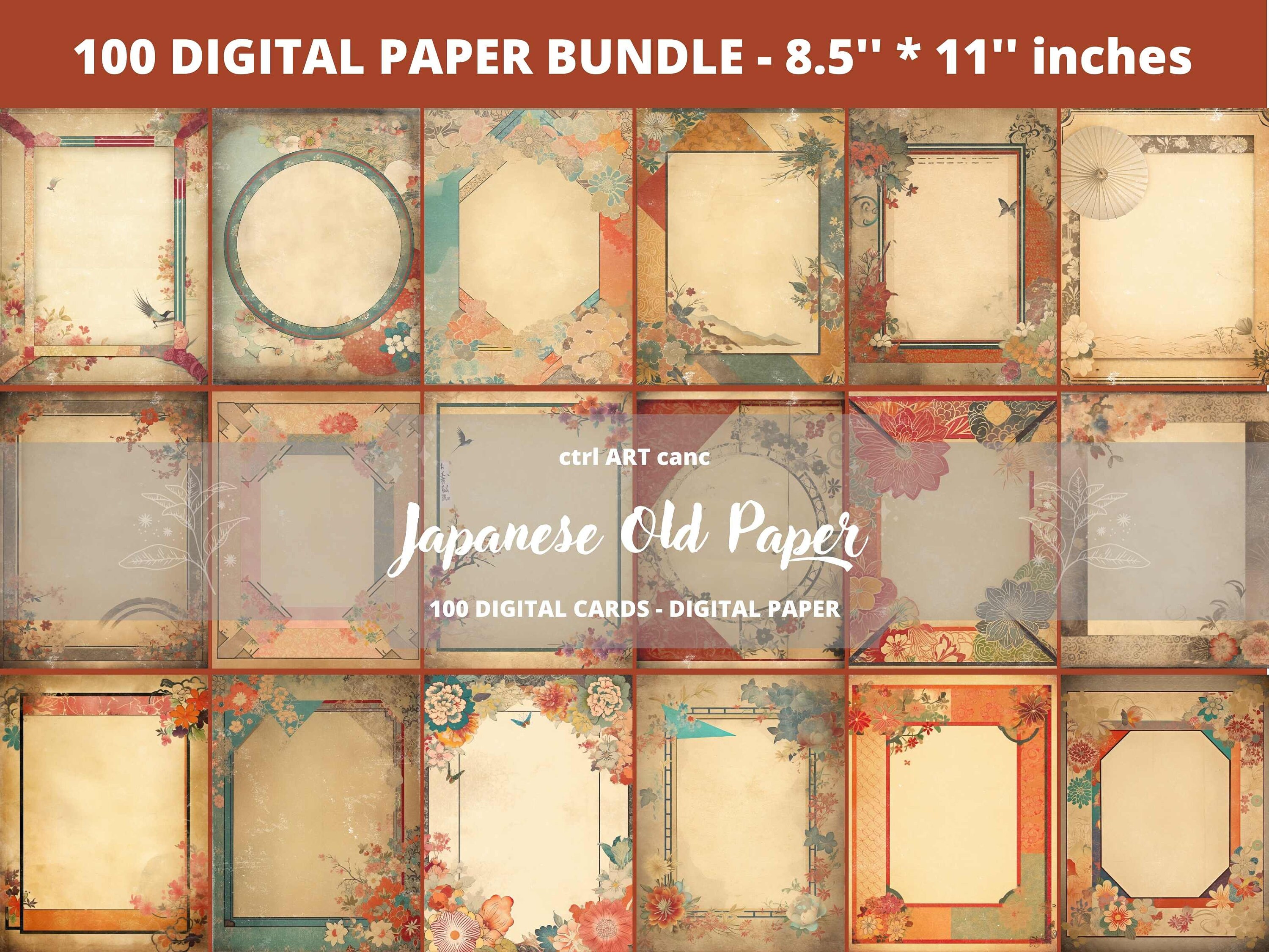 100 Japanese Vintage Paper Japanese Style Japanese Old - Etsy