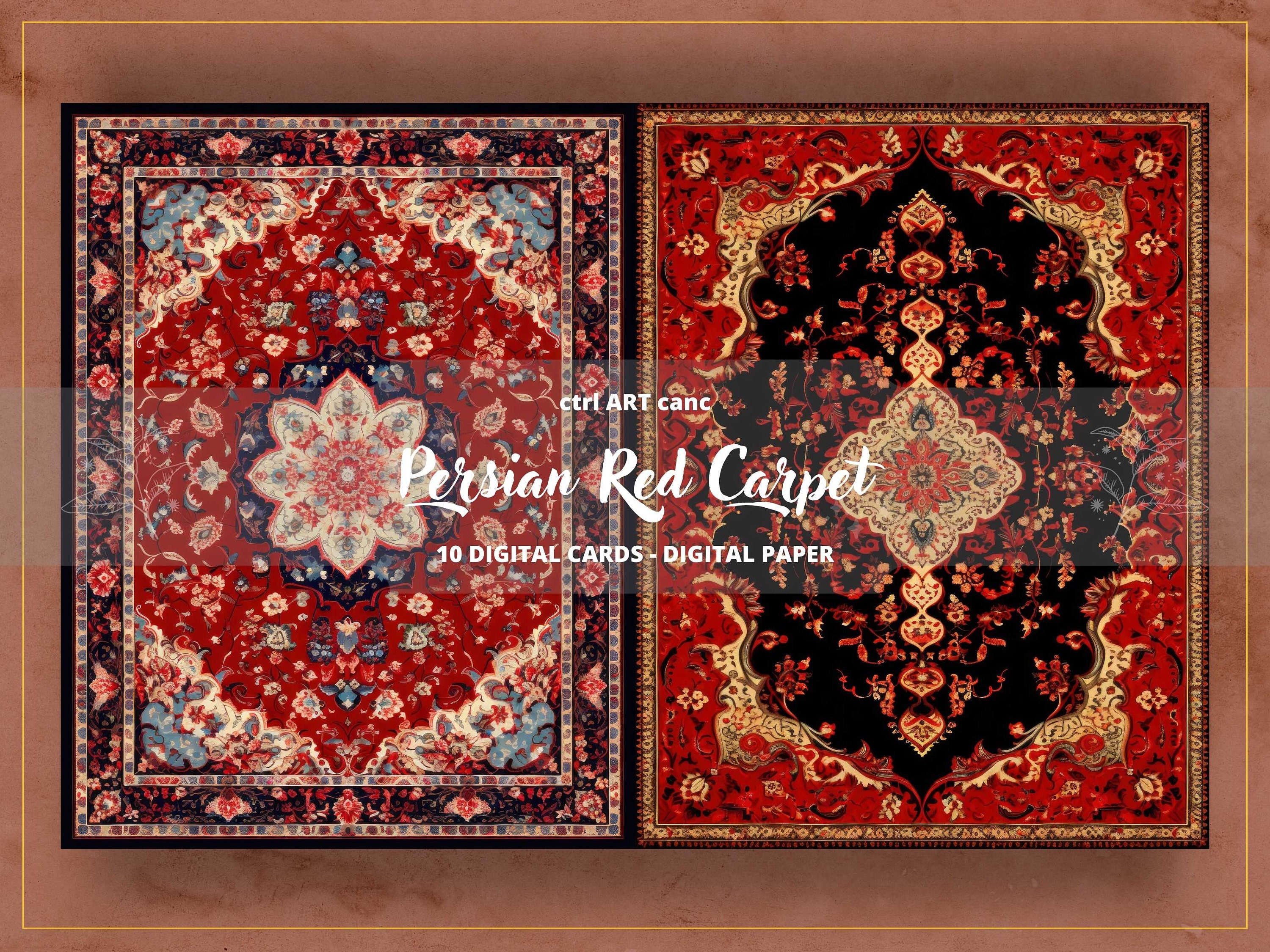 Persian Red Carpet Digital Paper: Junk Journal Kit (digital Download ...