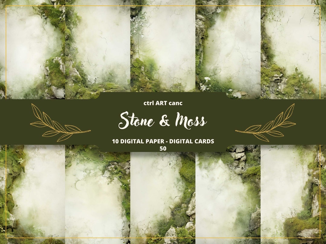Moss Digital Paper: Vintage Scrapbook Backgrounds (digital Download) - Etsy