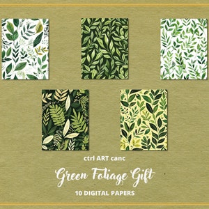 Green Plants Seamless Digital Paper Green Leaves Printable Pattern ...