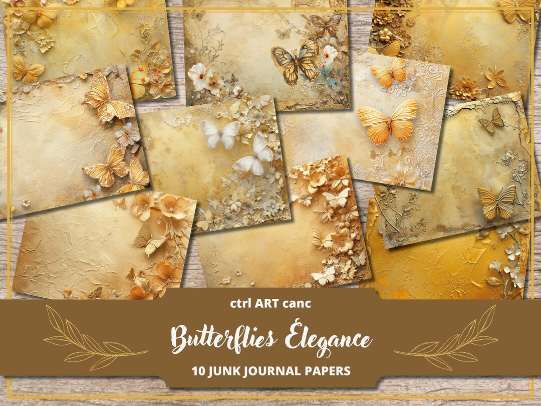 Butterfly Junk Journal Kit Butterfly Scrapbook Kit Butterflies Digital ...