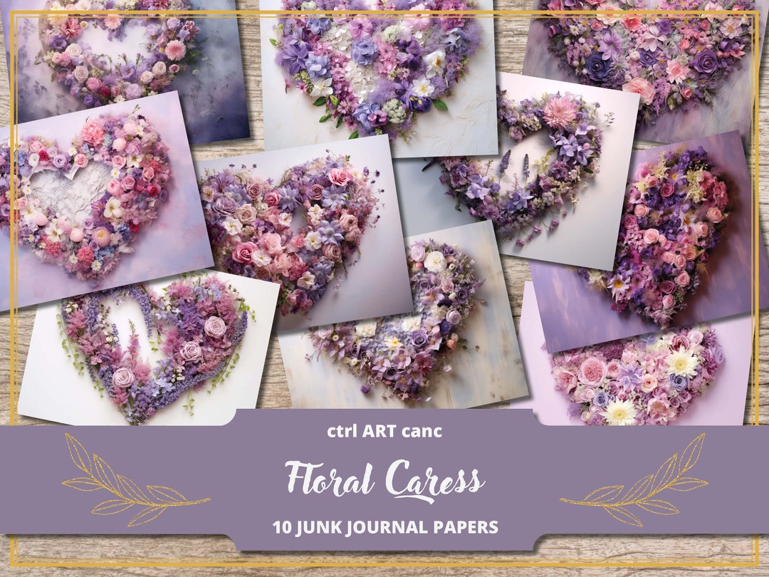 Heart Junk Journal Kit Heart Scrapbook Kit Heart Decor Valentine's Day ...