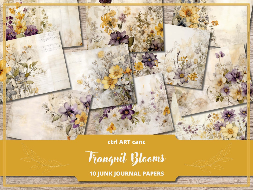 Floral Junk Journal Kit Paper Decor Scrapbook Kit Digital Paper ...