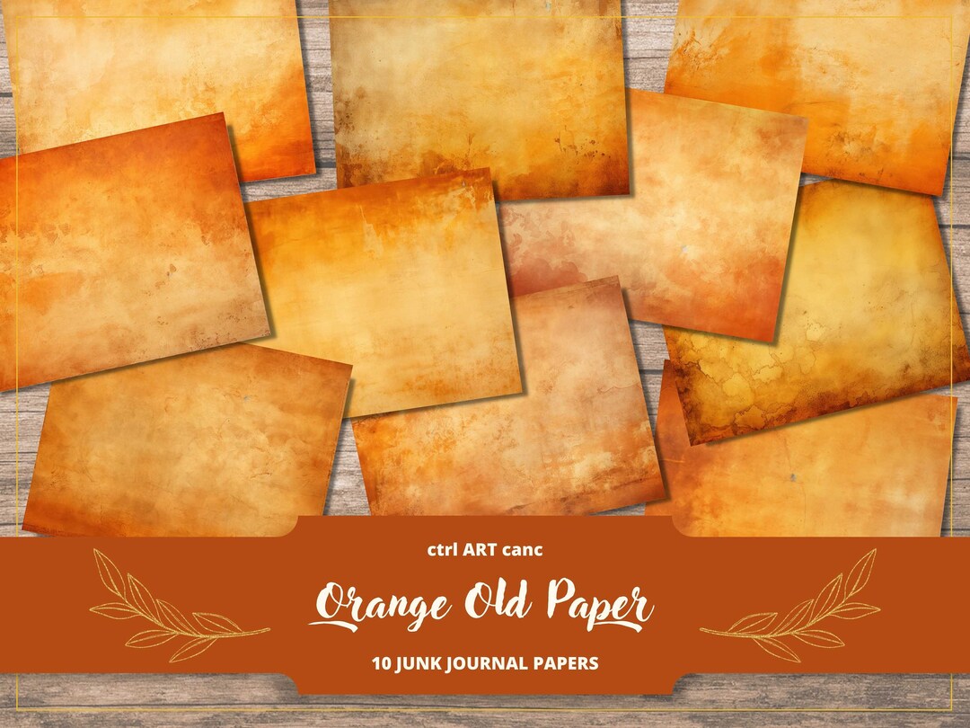 Orange Old Paper Background Stained Paper Wallpaper Junk Journal Paper ...
