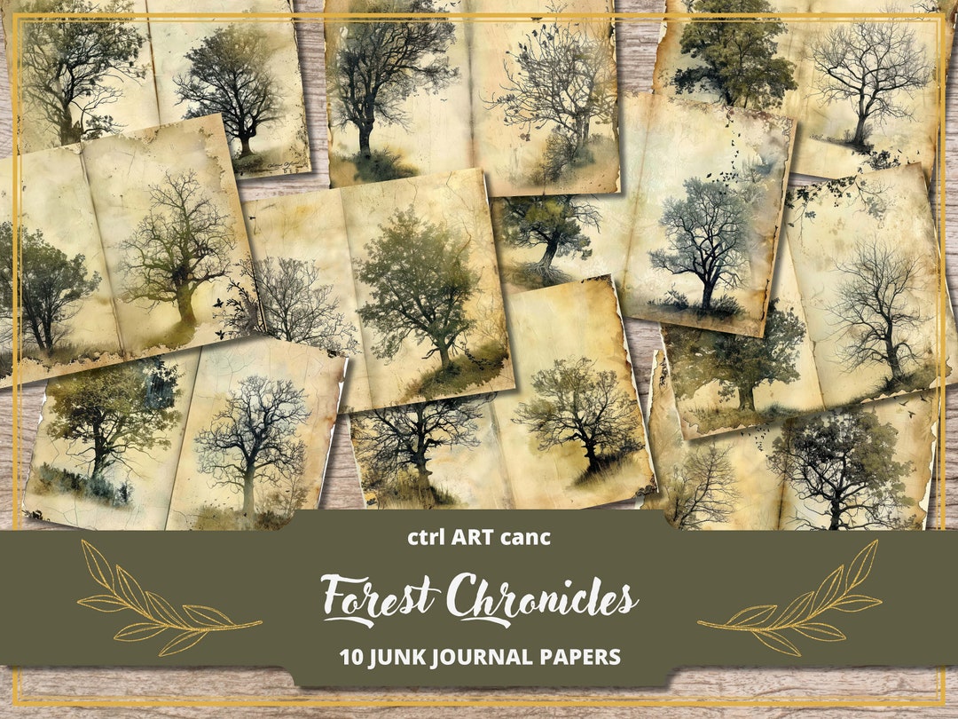 Tree Junk Journal Kit Tree Scrapbook Kit Forest Journal Paper Double ...
