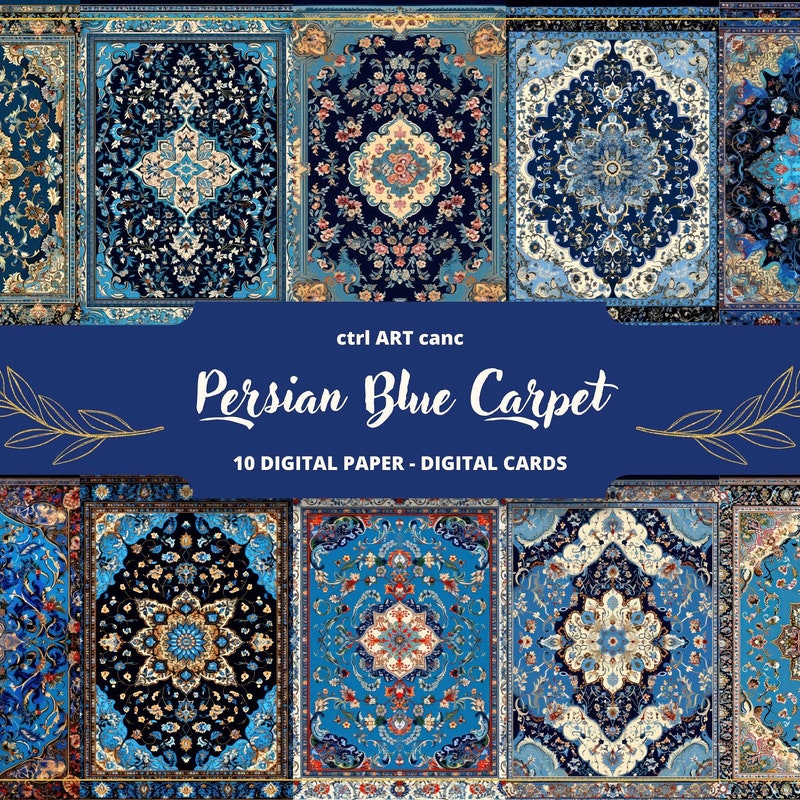 Blue Persian Rug - Etsy