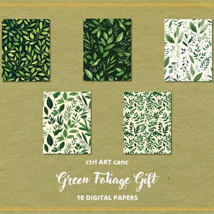 Green Plants Seamless Digital Paper Green Leaves Printable Pattern ...