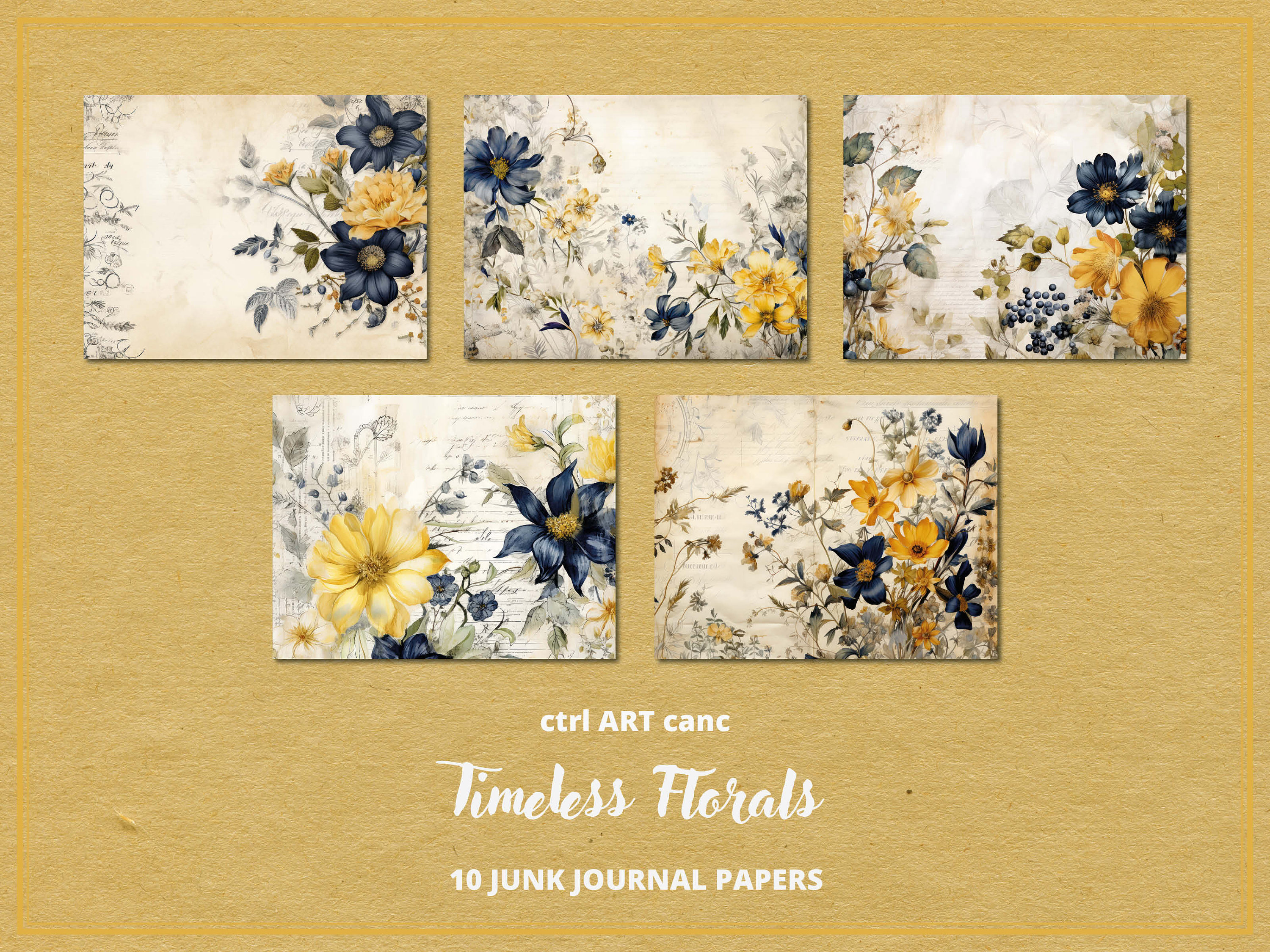 Floral Junk Journal Kit: Printable Scrapbook Paper (digital Kit) - Etsy