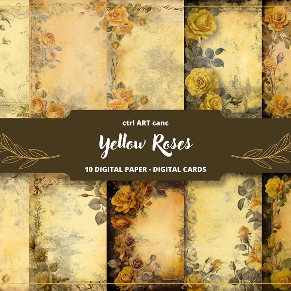 Roses Digital Paper - Etsy