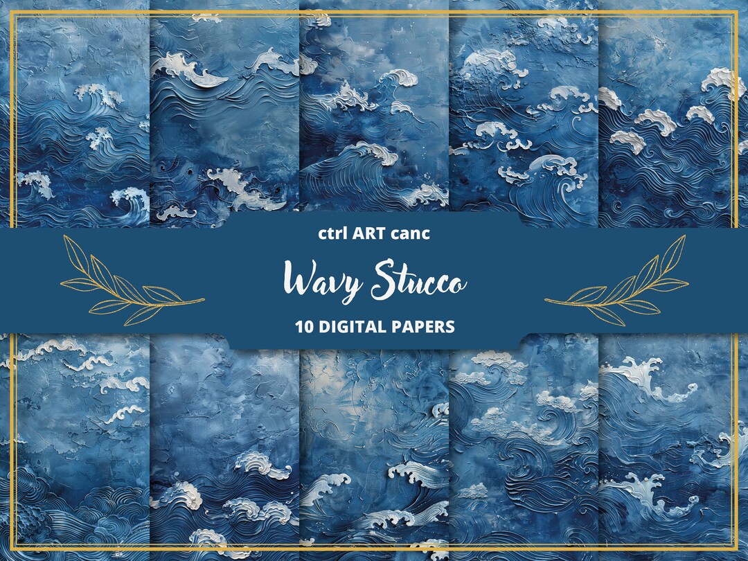 Hokusai Inspired Printable Paper Hokusai Background Digital Paper ...