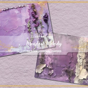Floral Purple Collage Journal Kit Abstract Lace Background Floral ...