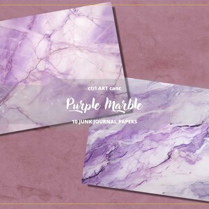 Purple Marble Digital Paper Marble Printable Paper for Junk Journal ...
