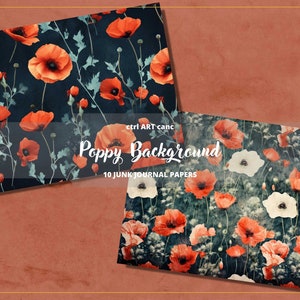 Poppy Junk Journal Kit Digital Paper Digital Scrapbook Kit Floral ...