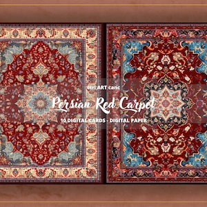 Persian Red Carpet Digital Paper: Junk Journal Kit (digital Download ...