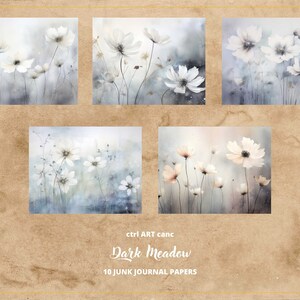 Dark Floral Junk Journal Kit Printable Floral Paper Dark Paper for ...