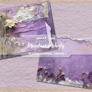 Floral Purple Collage Journal Kit Abstract Lace Background Floral ...