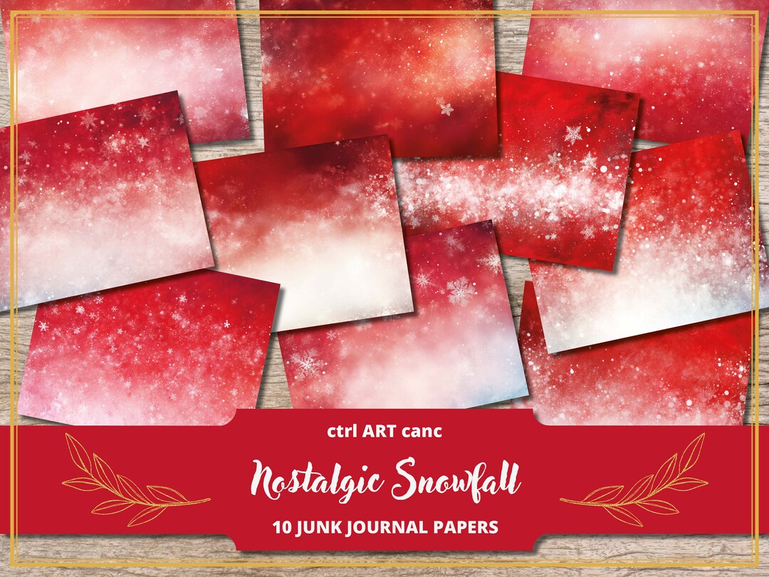 Snow Junk Journal Kit Snowflake Paper Christmas Scrapbook Kit Snowflake ...