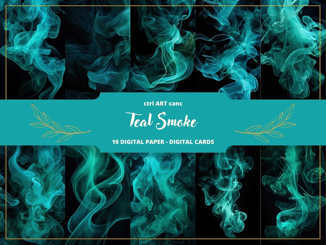 Smoke Printable Paper Smoke Effect Screen Smoke Teal Smoke Printable ...