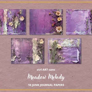 Floral Purple Collage Journal Kit Abstract Lace Background Floral ...
