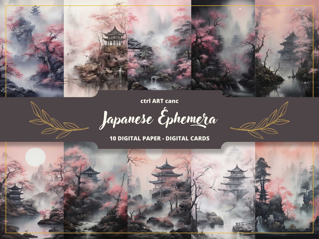 Japanese Ephemera Digital Paper: Junk Journal Pages (digital Download ...